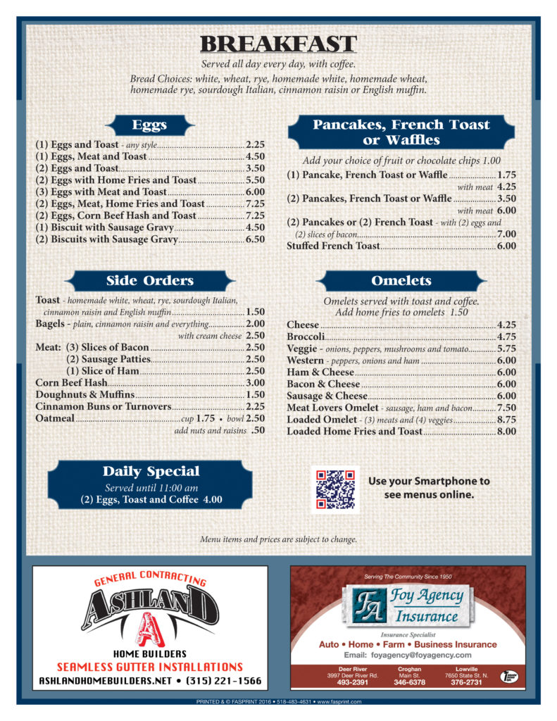 Duck Diner 2 | Fasprint Menus