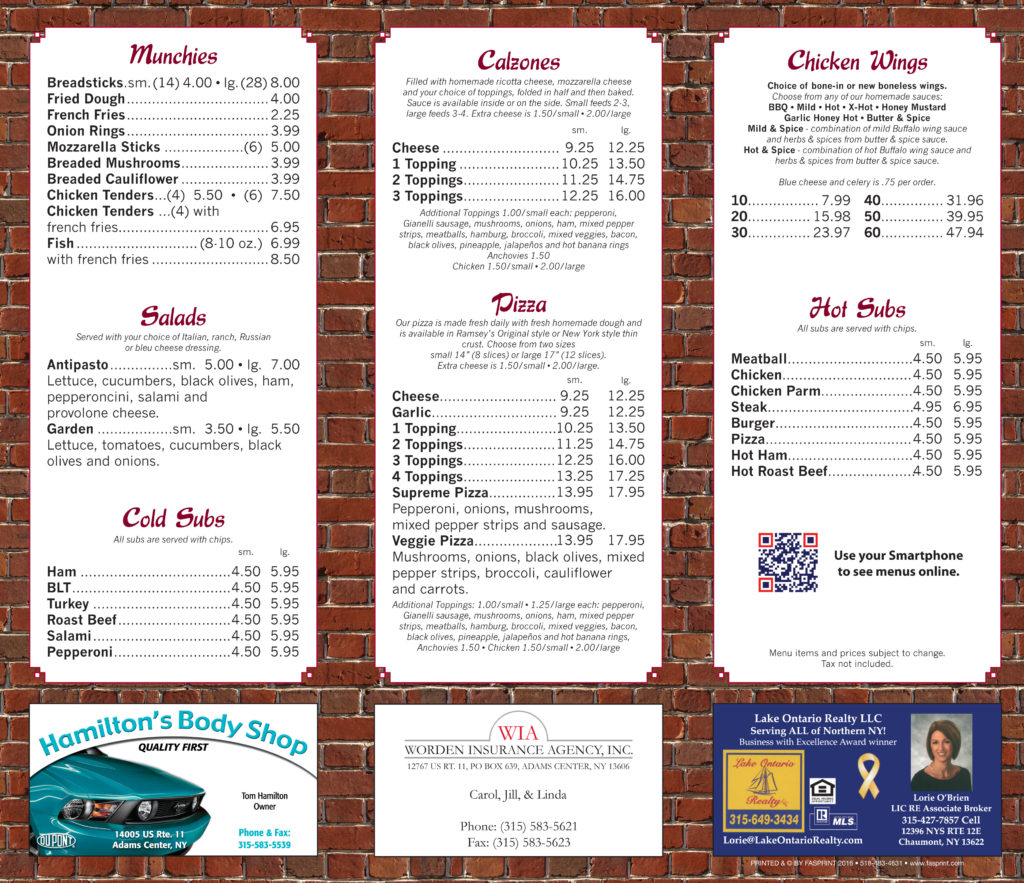 Ramseys 2 | Fasprint Menus