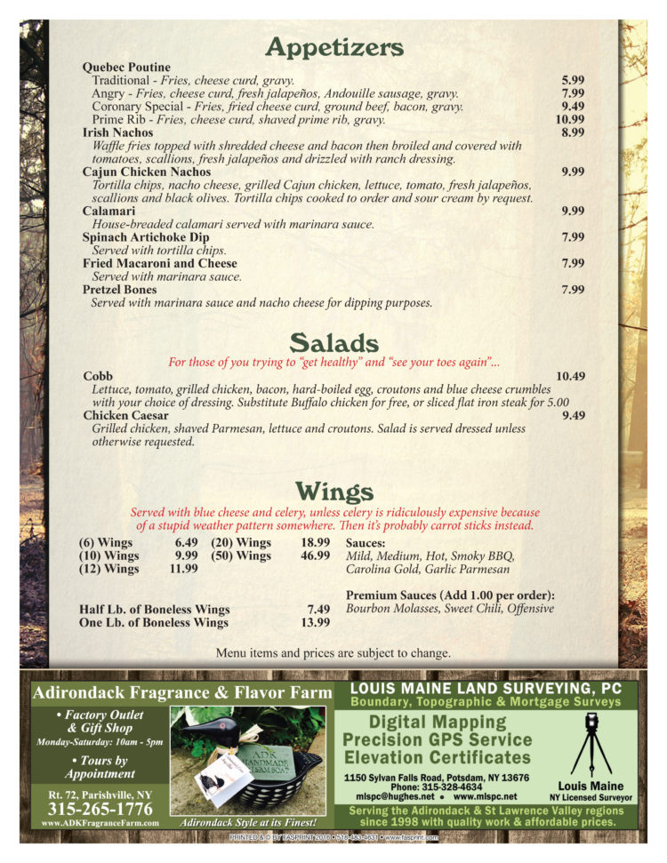 Timber Tavern 2016-2 | Fasprint Menus