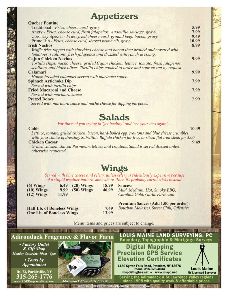 Timber Tavern 2016-2 | Fasprint Menus