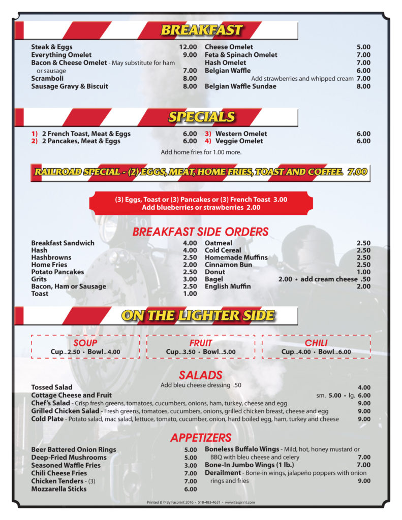 Trackside 2014 TO-2 | Fasprint Menus