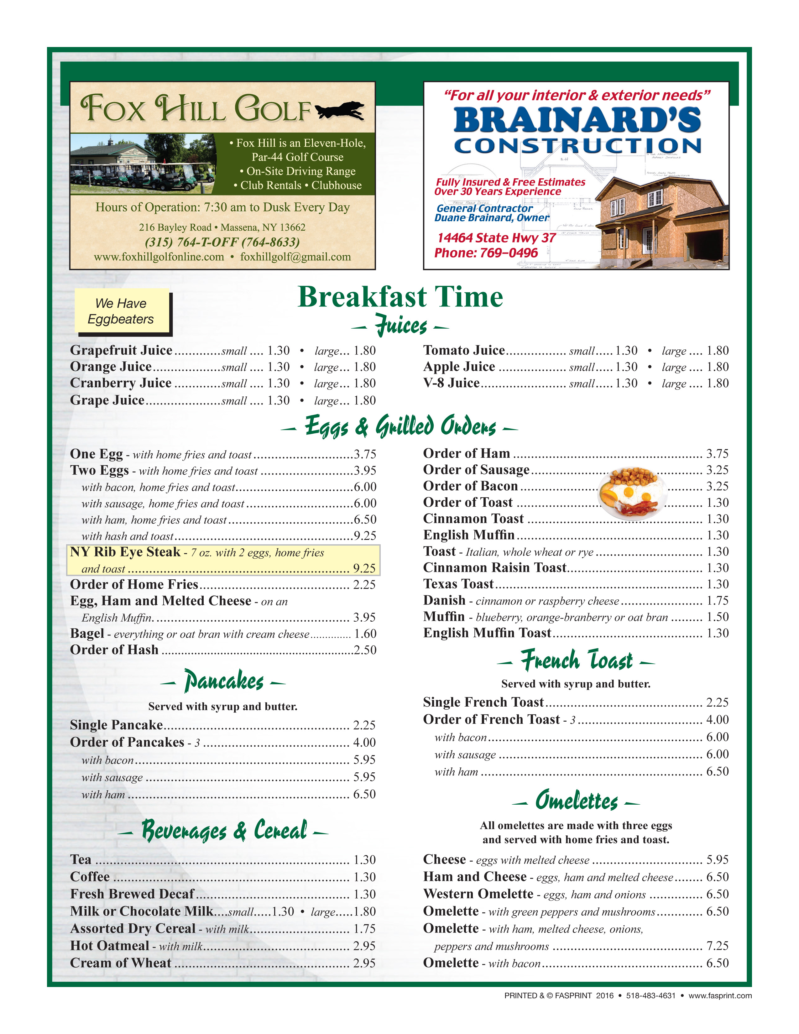 Via Main PG2 | Fasprint Menus