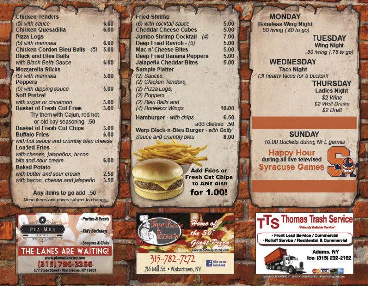 Time Warp Tavern 2018 Menu2 | Fasprint Menus