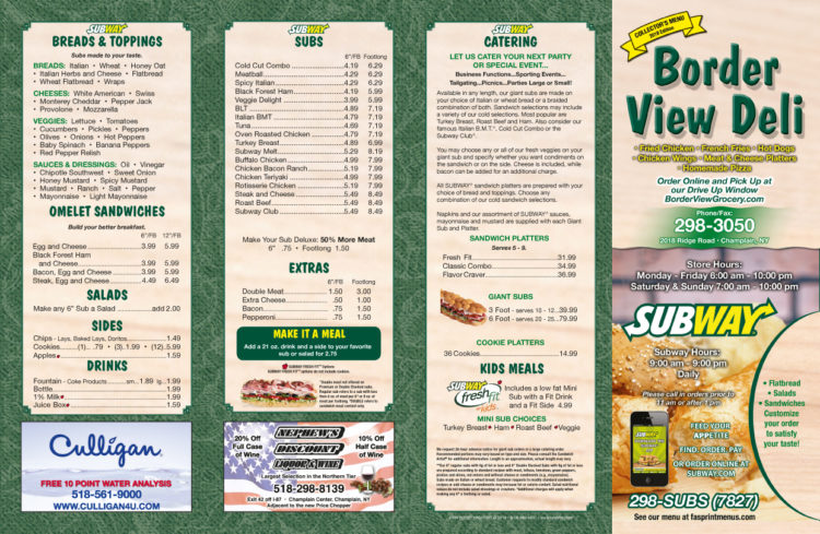 Border View Subway 2018 web1 | Fasprint Menus