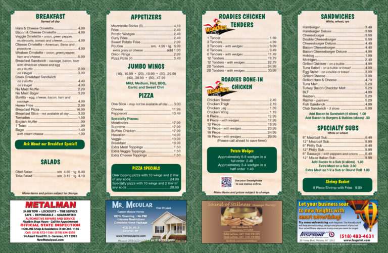Saranac Country Store | Fasprint Menus