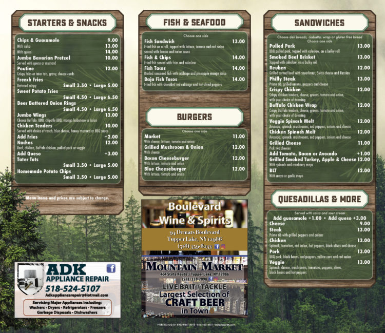 The Marketplace | Fasprint Menus