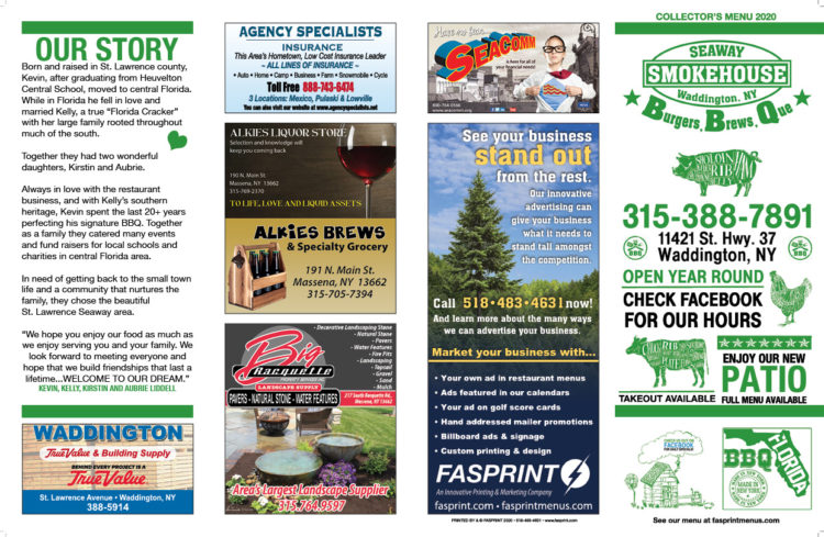 Seaway Smokehouse 2020 | Fasprint Menus