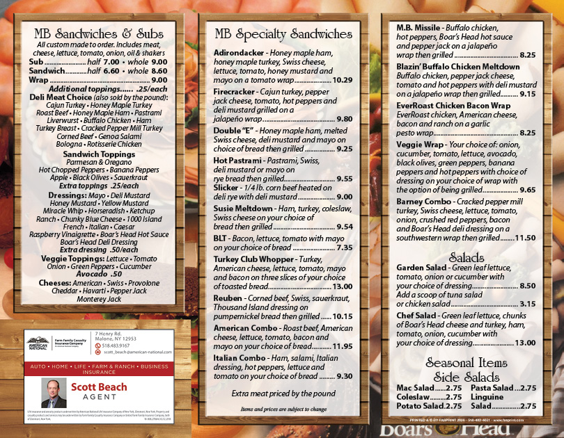 The Market Barn PRINT2 | Fasprint Menus