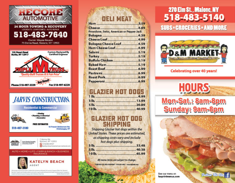 D&M Market | Fasprint Menus