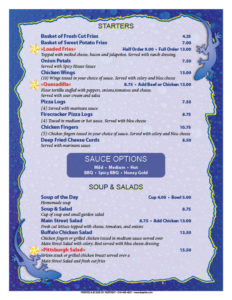 Main Street Grille | Fasprint Menus