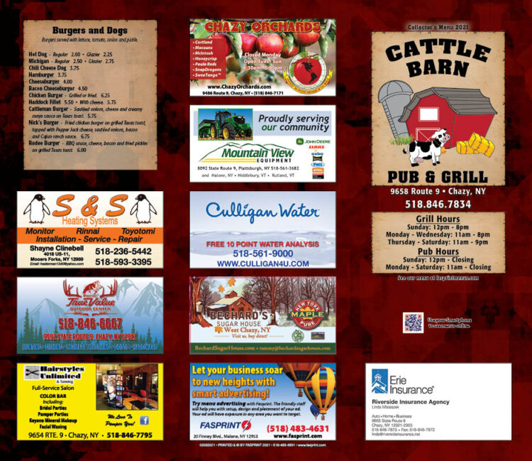 Cattle Barn Pub & Grill | Fasprint Menus
