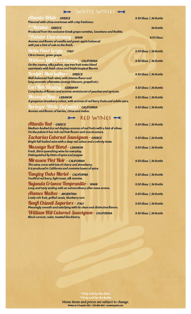 Aleka’s 12365 | Fasprint Menus