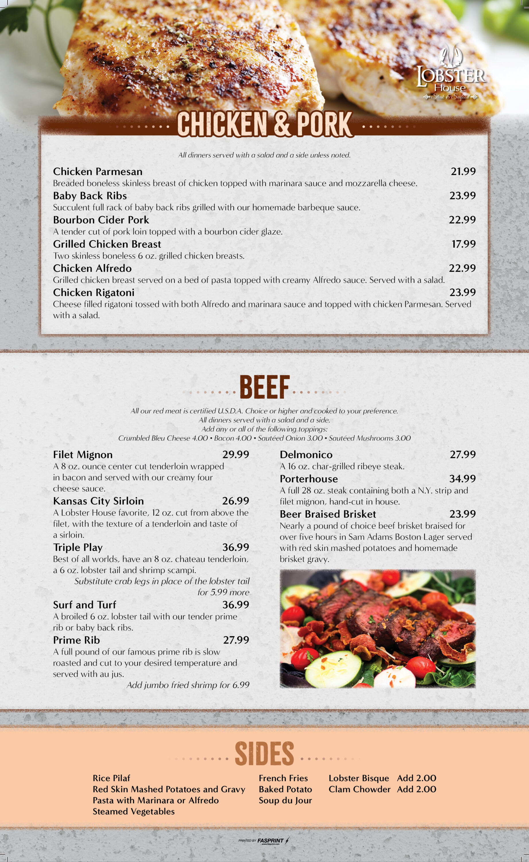 Lobster House | Fasprint Menus