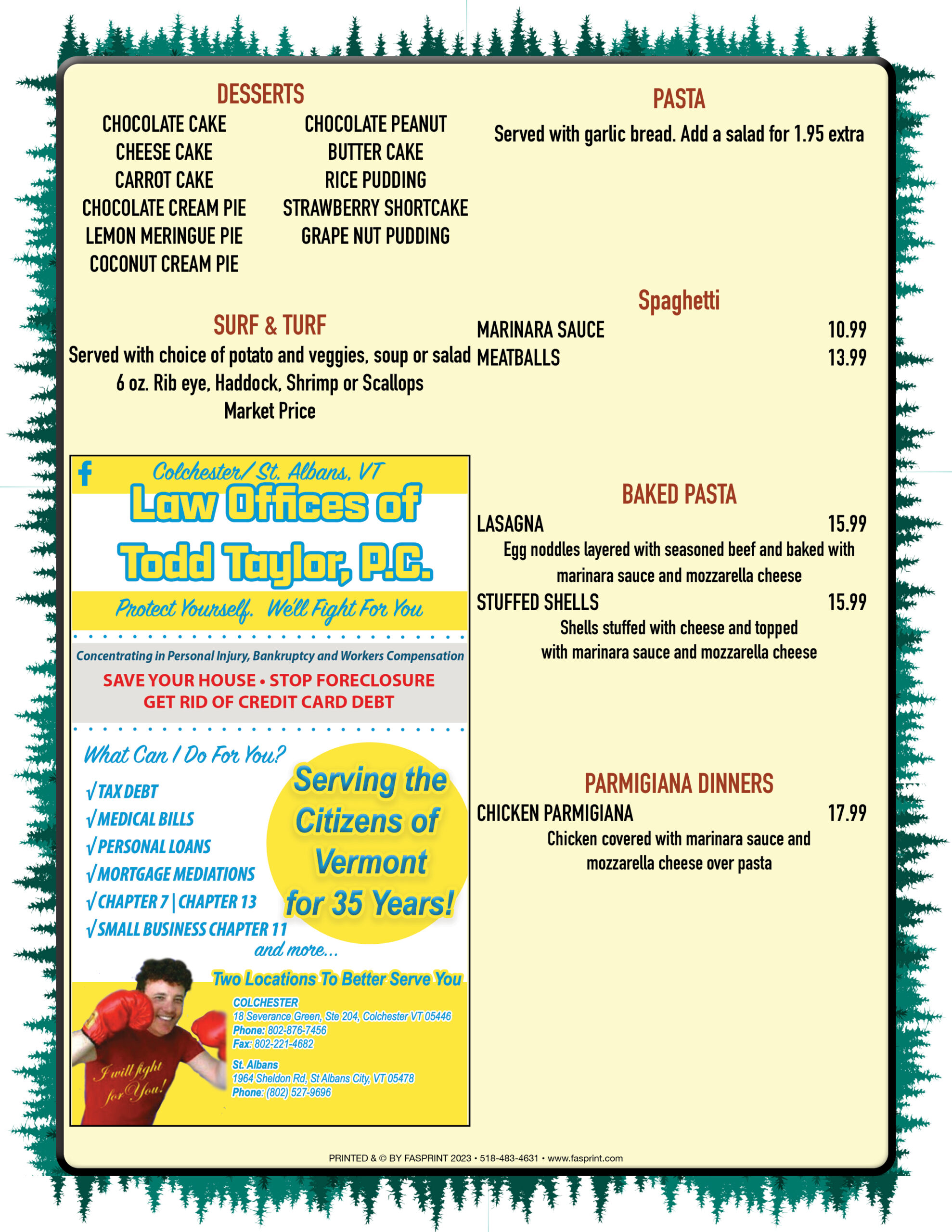 St Albans | Fasprint Menus