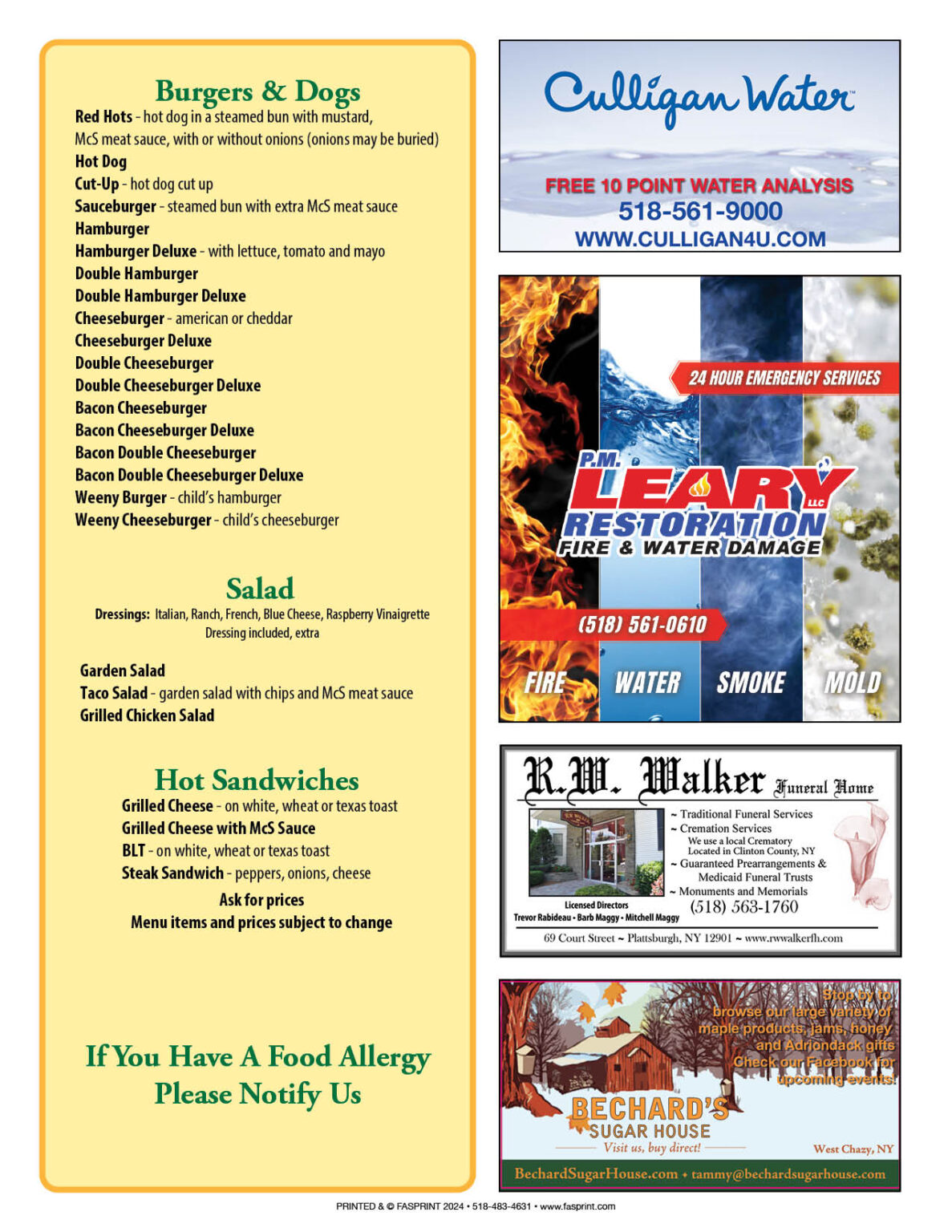 McSweeney's Red Hots | Fasprint Menus