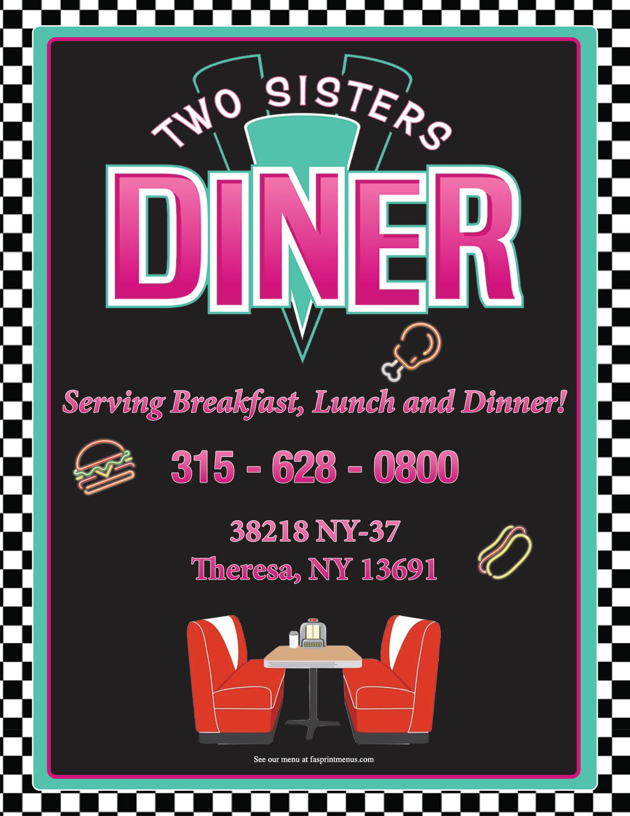 Two Sisters Diner | Fasprint Menus