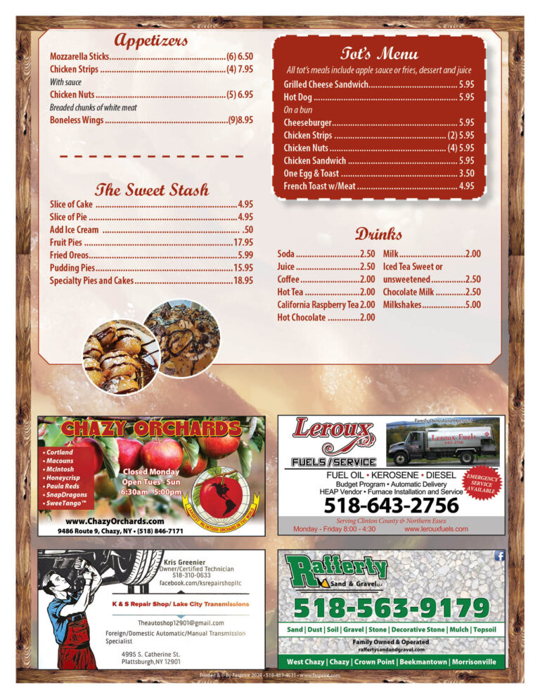 Country Corner Diner | Fasprint Menus