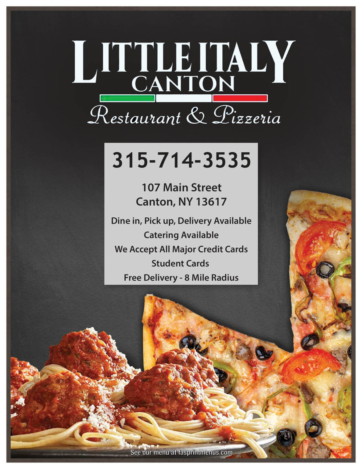 Little Italy Canton | Fasprint Menus
