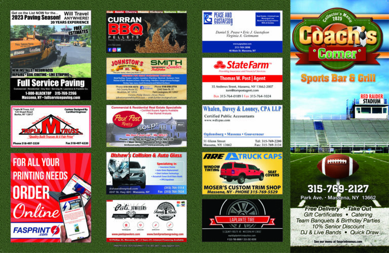 Coach's Corner | Fasprint Menus
